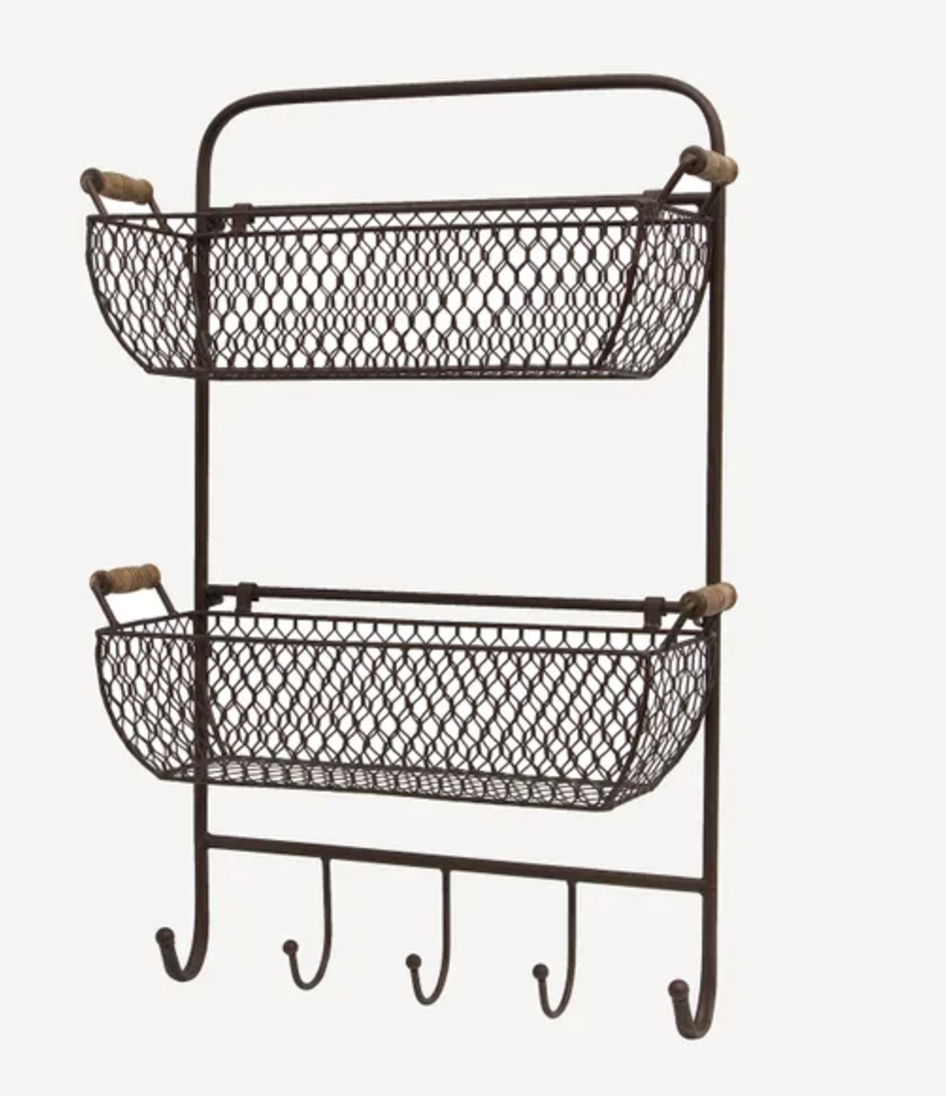 Mesh Wall Shelf w Hooks | M.C.F Interiors